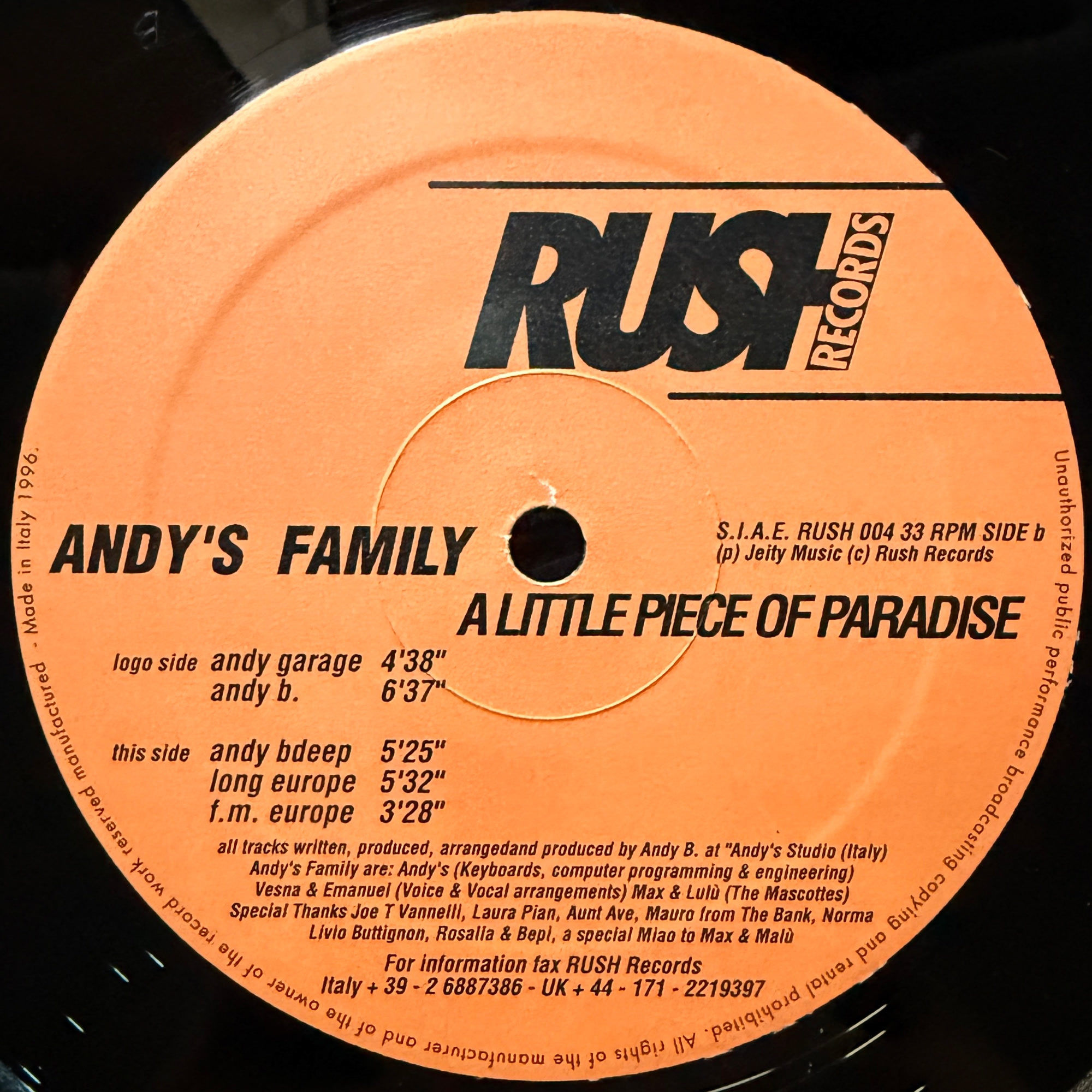 Andy's Family - A Little Piece Of Paradise (1996)